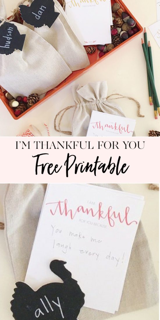 I’m Thankful for You {free printable} - Jenny Cookies