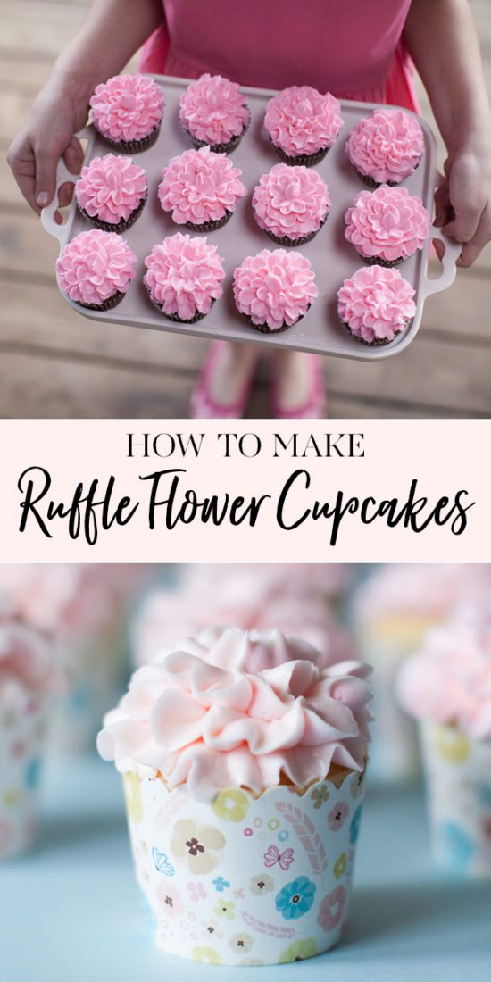 How to Make Ruffle Flower Cupcakes - Jenny Cookies