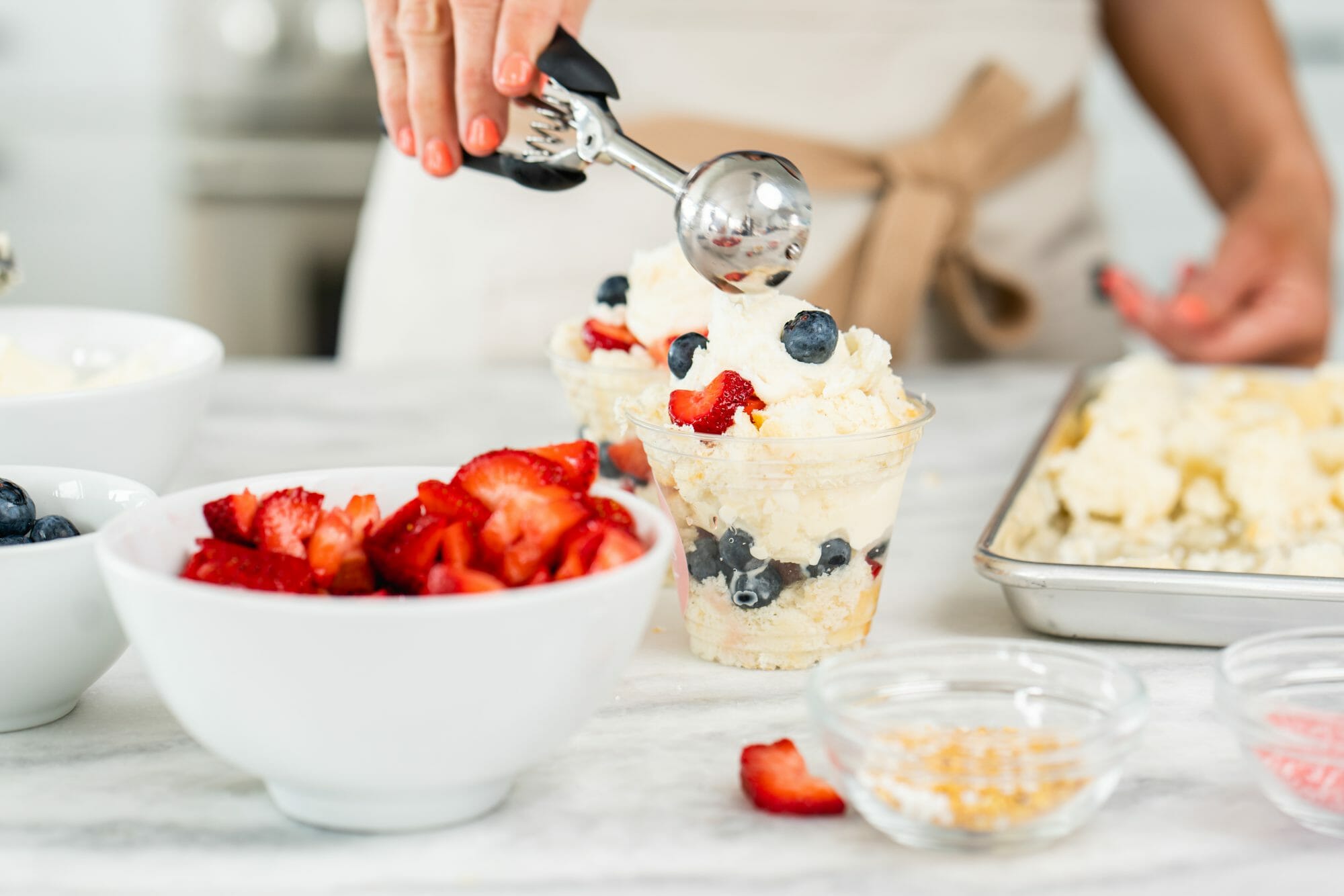 4th of July Ice Cream Cake Cups - Jenny Cookies